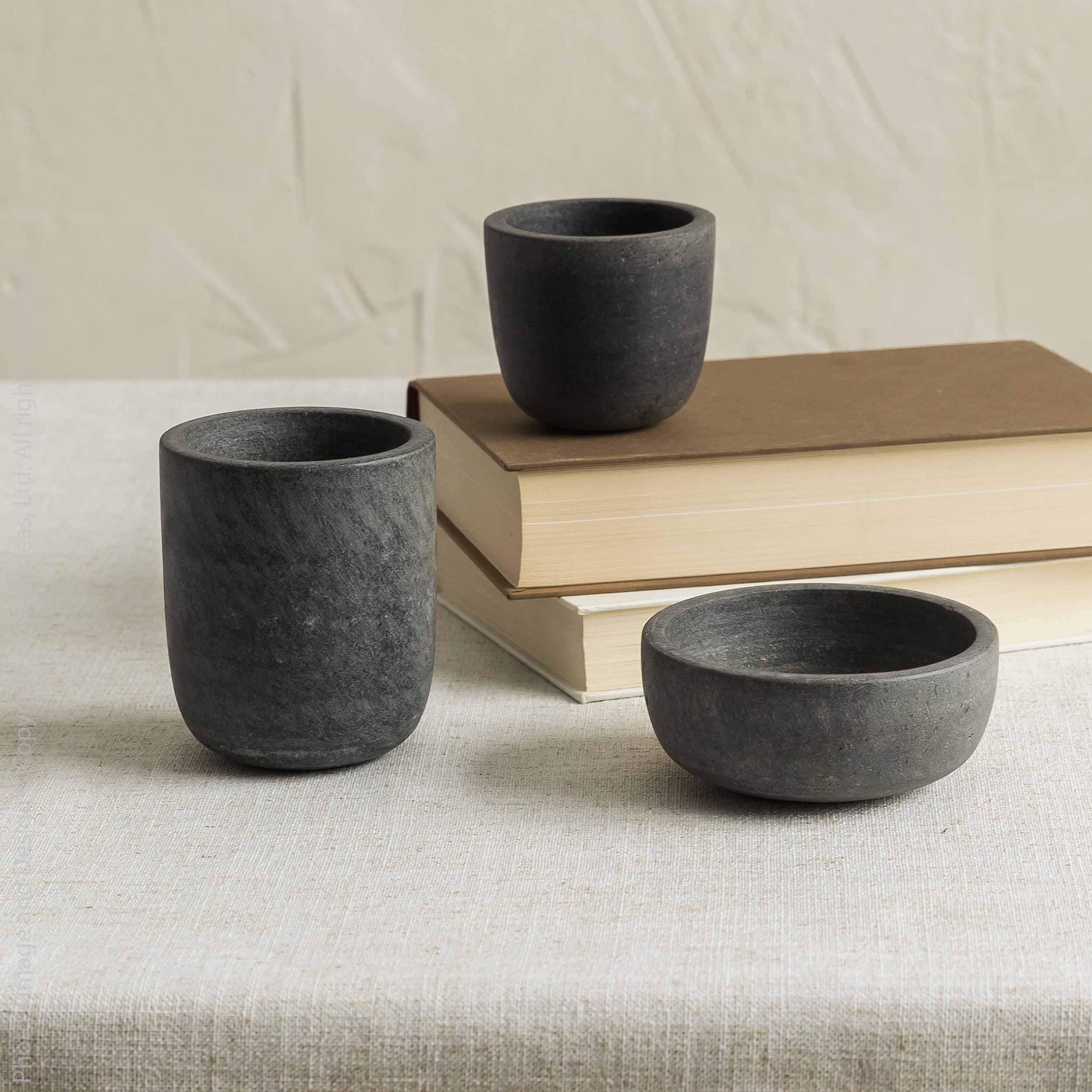 Hasten™ Carved Stone Pot (3.4 dia x 4in) - texxture™