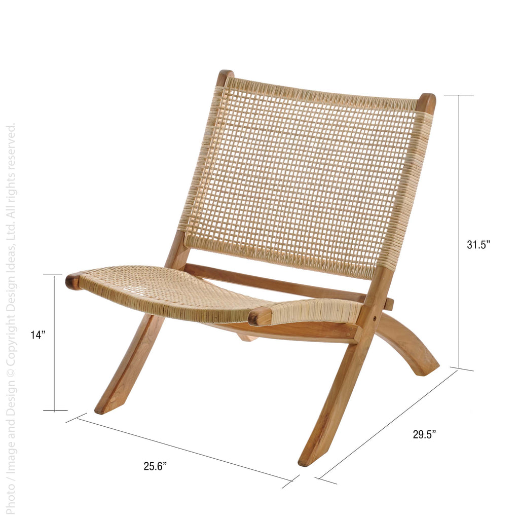 Alta™ Woven Teak and Rattan Folding Lounge Chair - texxture™