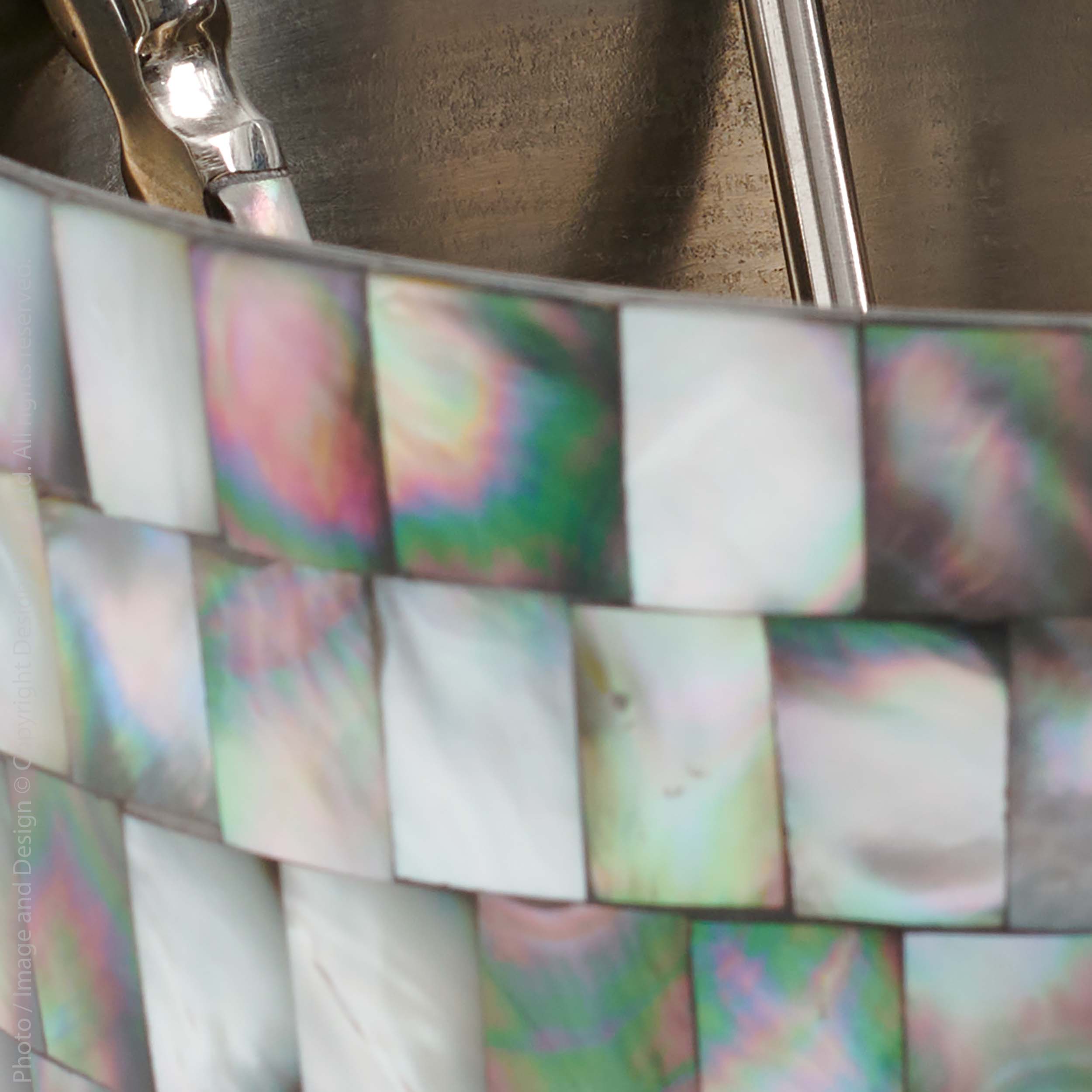 Abalon™ Handmade Stainless Steel, Brass and Mother of Pearl Barware Set ...