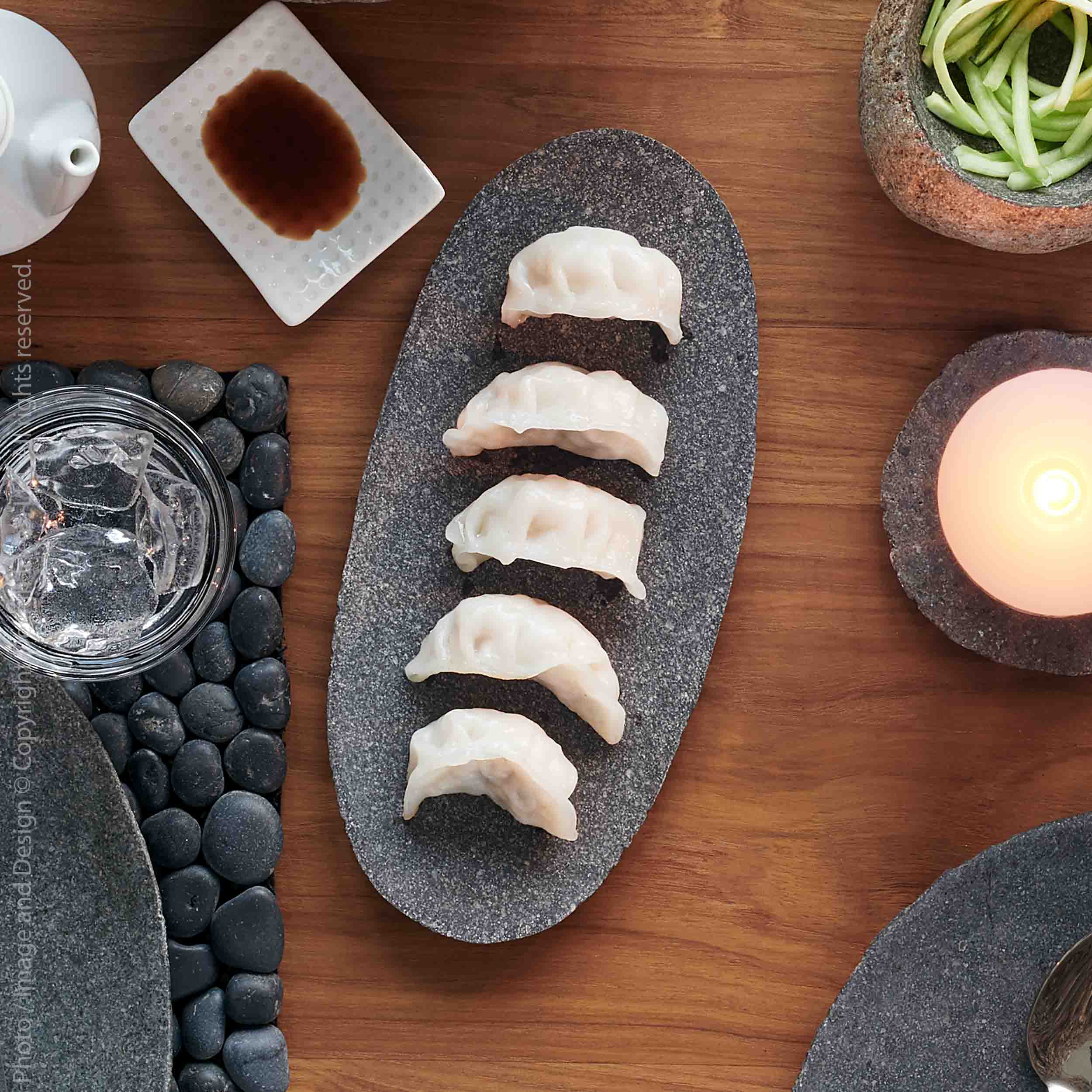 Stoneshard™ Carved Riverstone Platter (10 x 4 x 0.5 in.) - texxture™