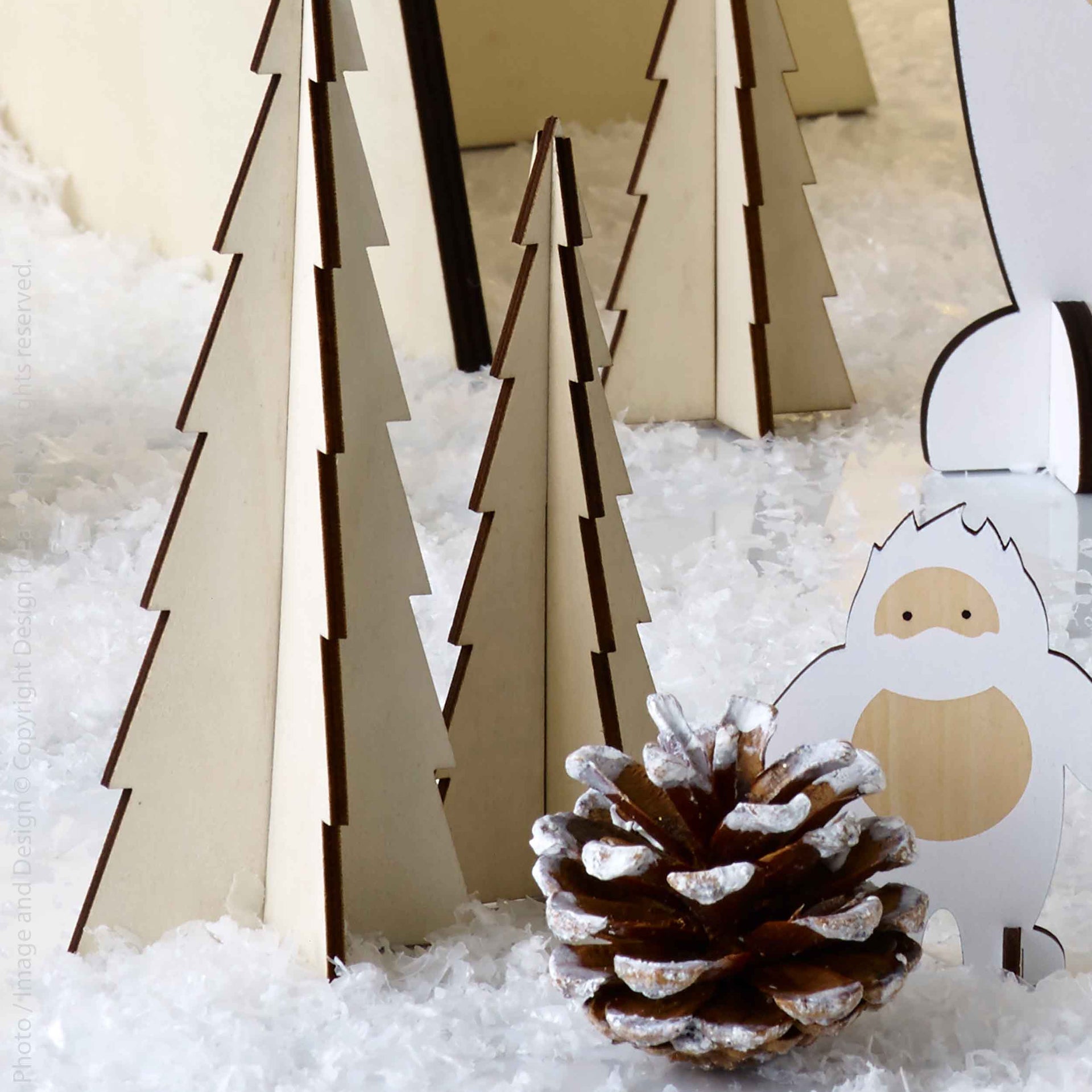 Tannenbaum White Wood Tree Set (6 Inch) — Bundle - texxture™